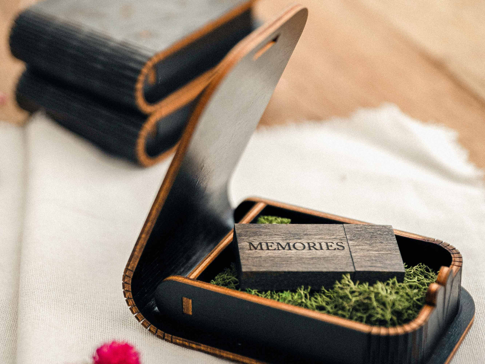 Elegant Wedding USB Box with Optional Personalized Wooden Flash Drive ...