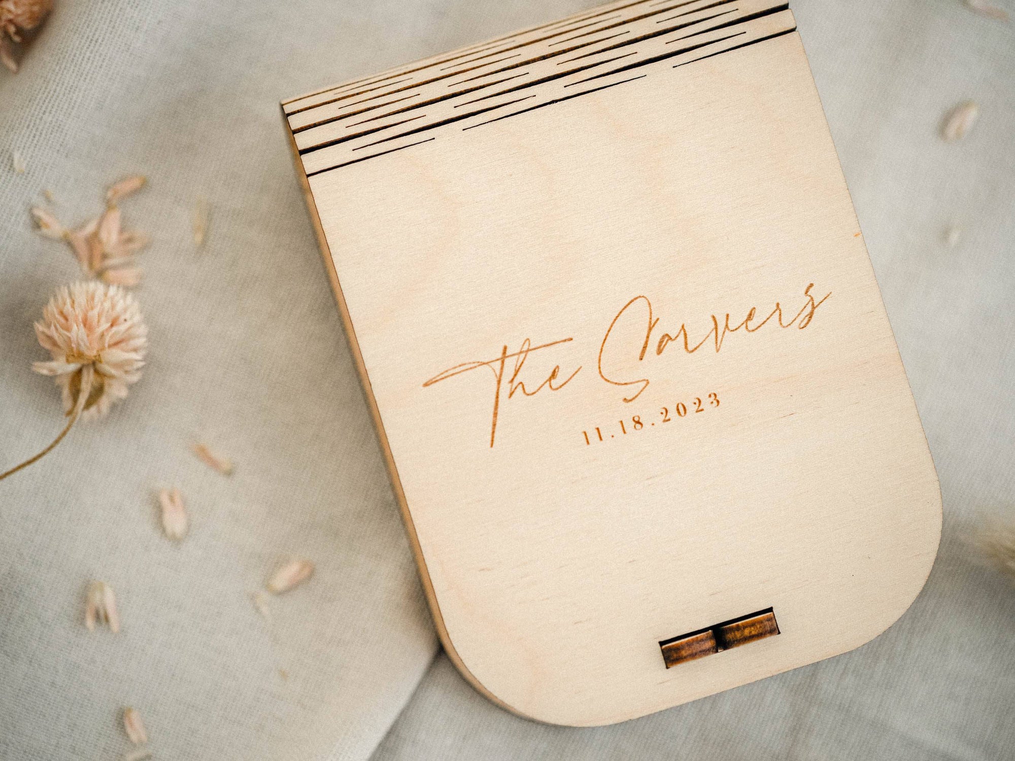 Wedding USB Box, Personalized Wooden USB Box with Optional USB 3.0 Drive
