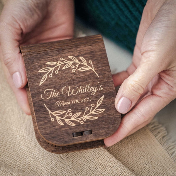 Wedding USB Box with Custom Wooden USB Flash Drive