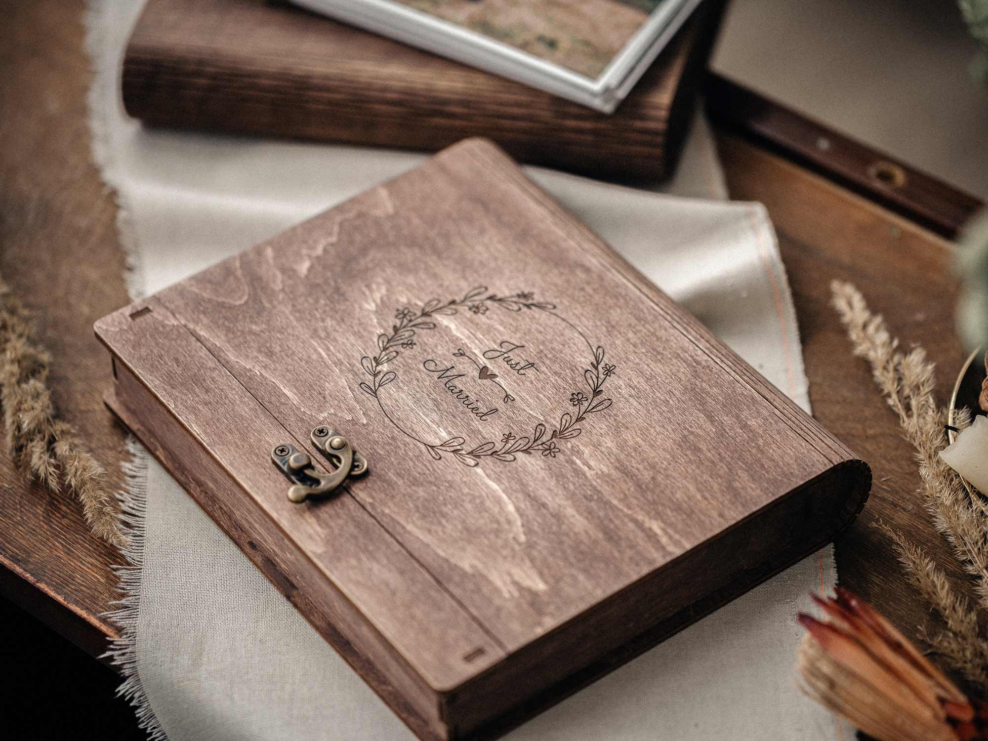 Custom Wooden Photo Box – Perfect Wedding Gift & Photography Packaging